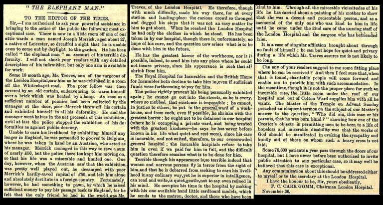 Joseph Merrick… ‘The Elephant Man’ (Part Two) | View from the Mirror